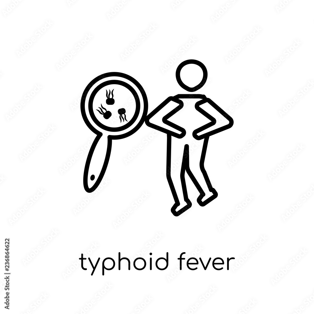 Typhoid fever icon. Trendy modern flat linear vector Typhoid fever icon ...
