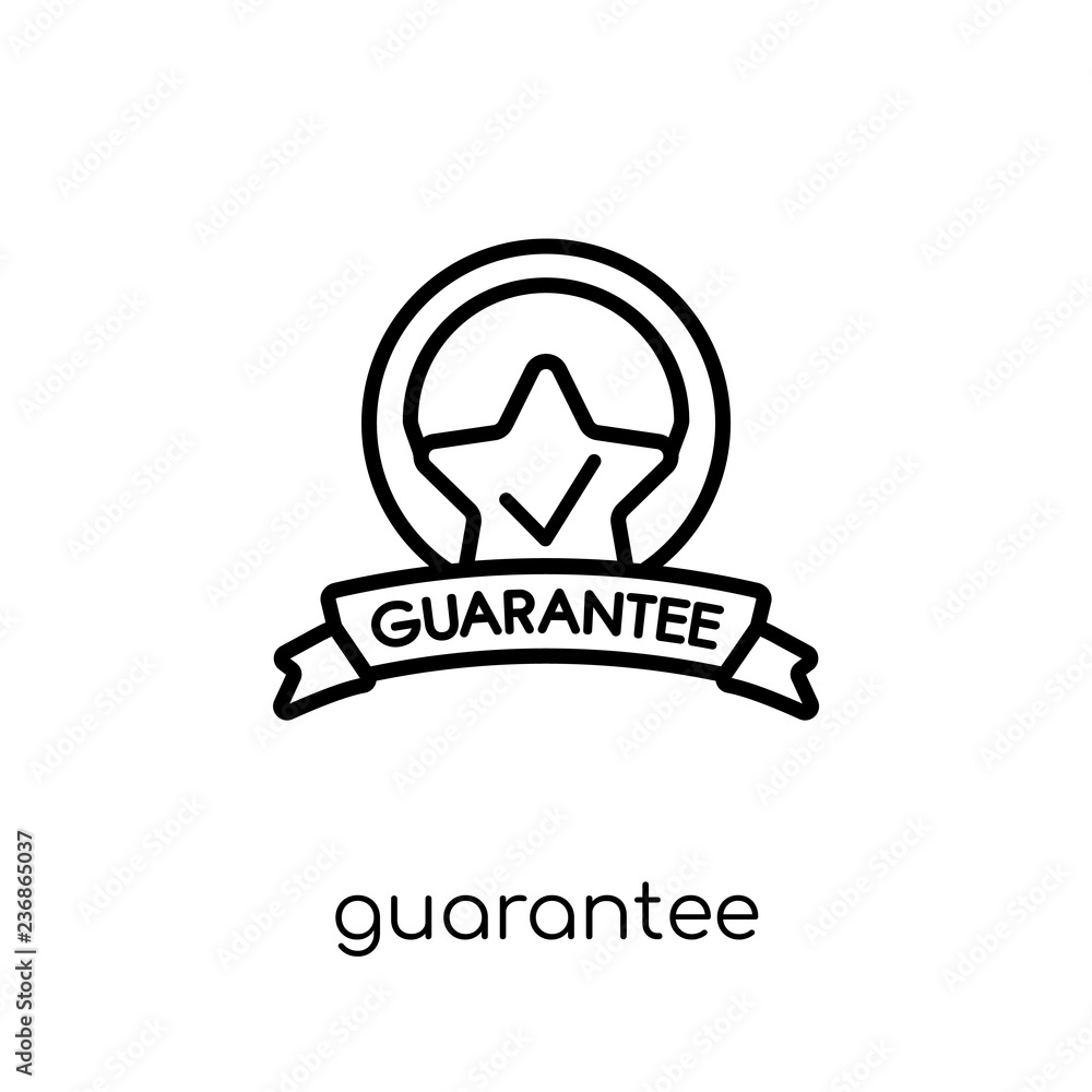 guarantee icon. Trendy modern flat linear vector guarantee icon on ...