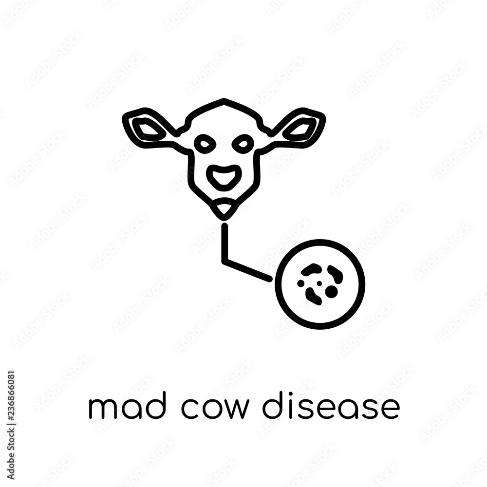 Mad cow disease icon. Trendy modern flat linear vector Mad cow disease ...