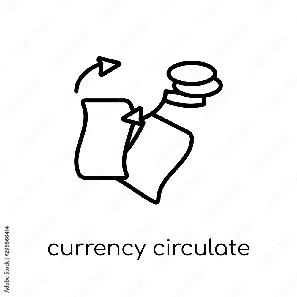 currency circulate icon. Trendy modern flat linear vector currency ...