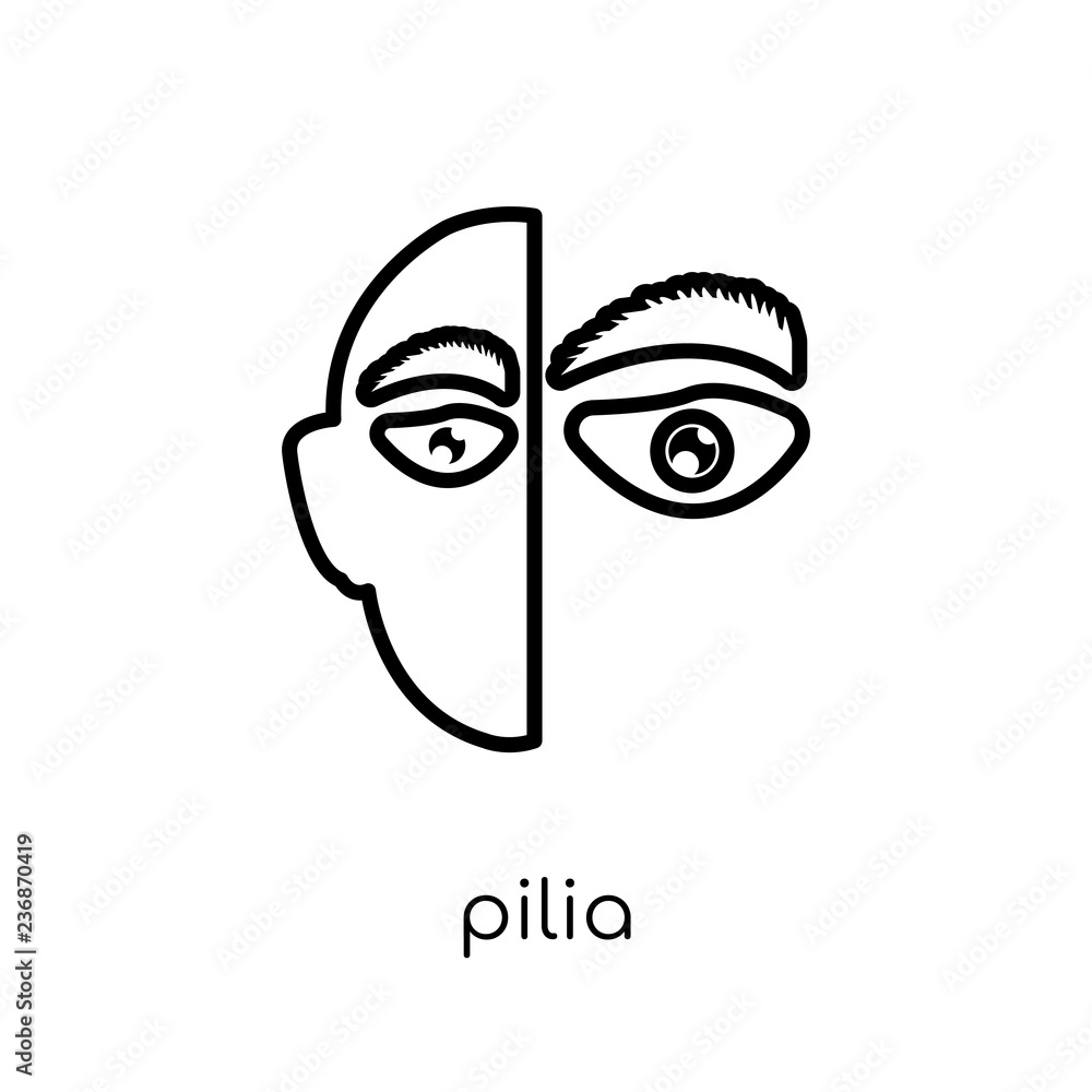 Pilia icon. Trendy modern flat linear vector Pilia icon on white ...