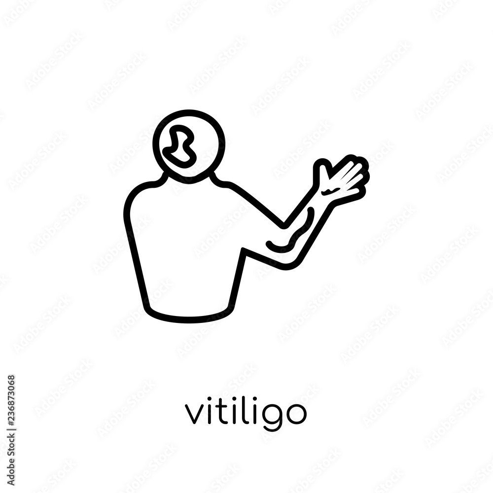 Vitiligo icon. Trendy modern flat linear vector Vitiligo icon on white ...