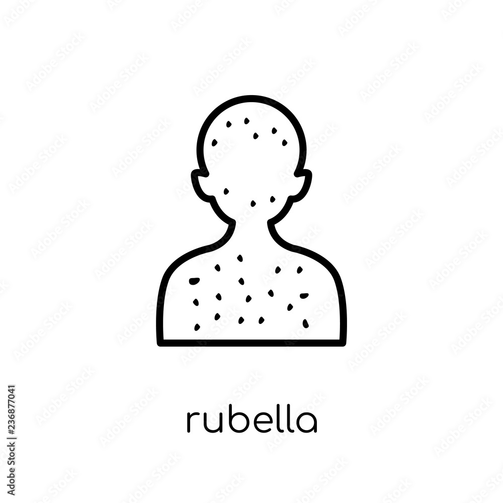 Rubella icon. Trendy modern flat linear vector Rubella icon on white ...