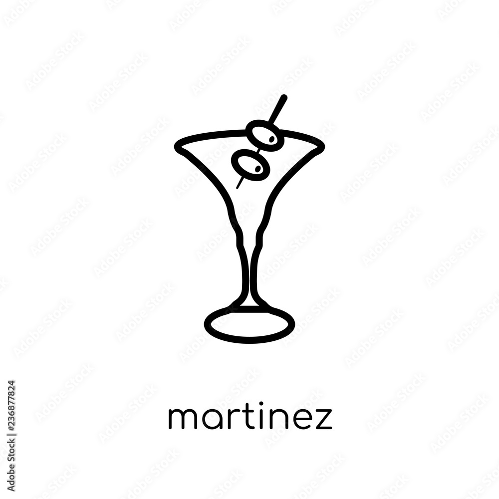 martinez icon. Trendy modern flat linear vector martinez icon on white ...