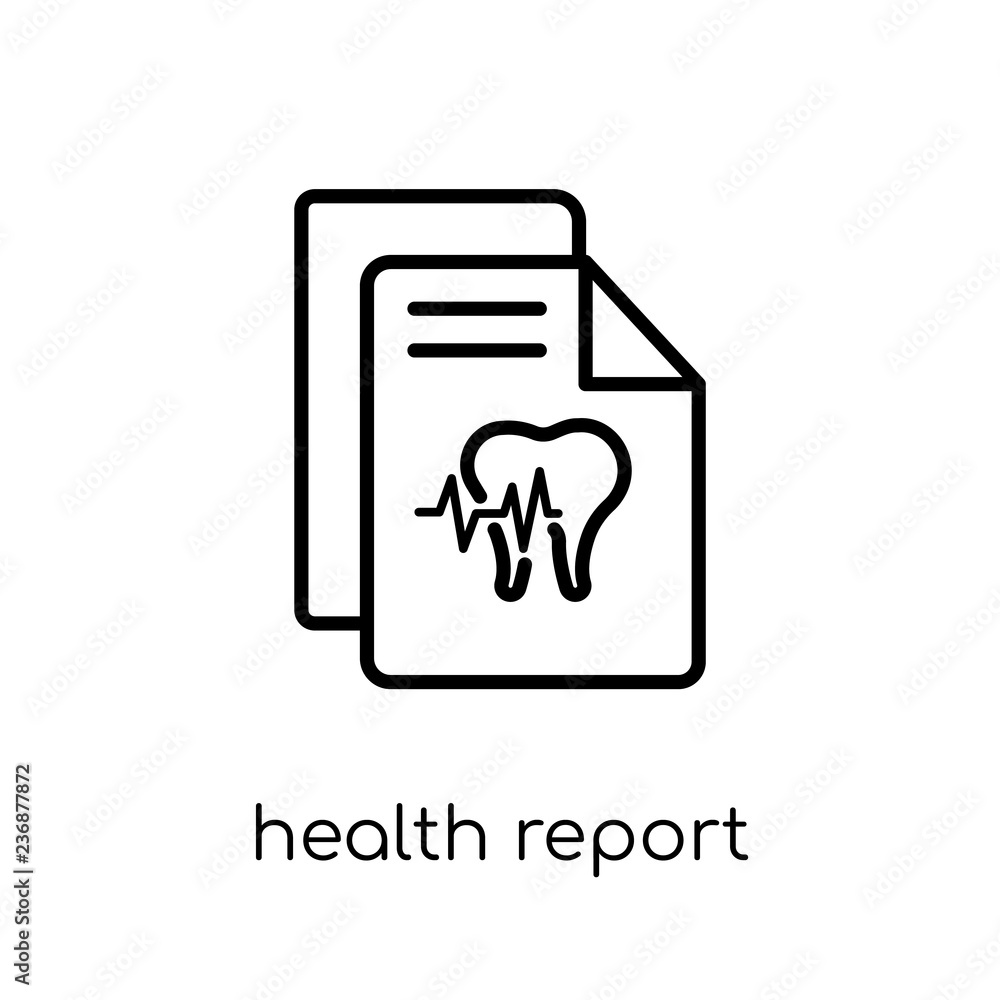 Health report icon. Trendy modern flat linear vector Health report icon ...