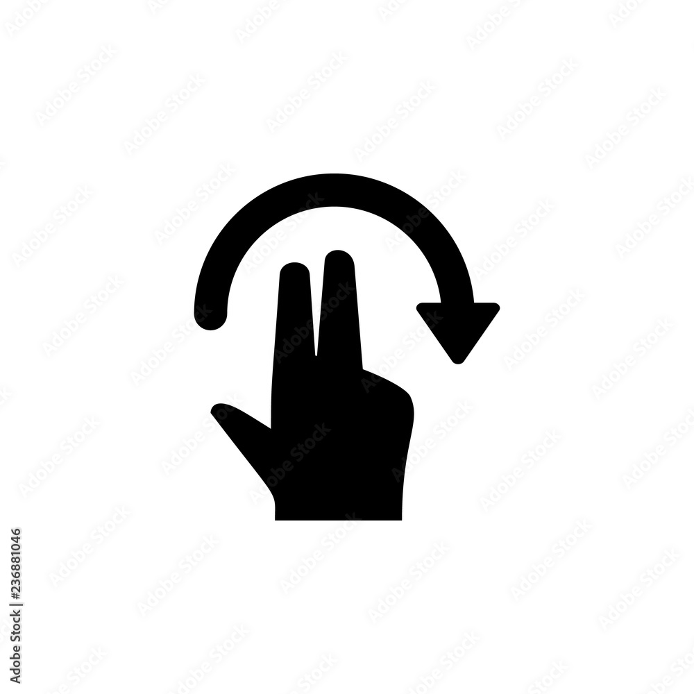 Hand, fingers, gesture, swipe, rotate, right icon. Element of hand icon ...