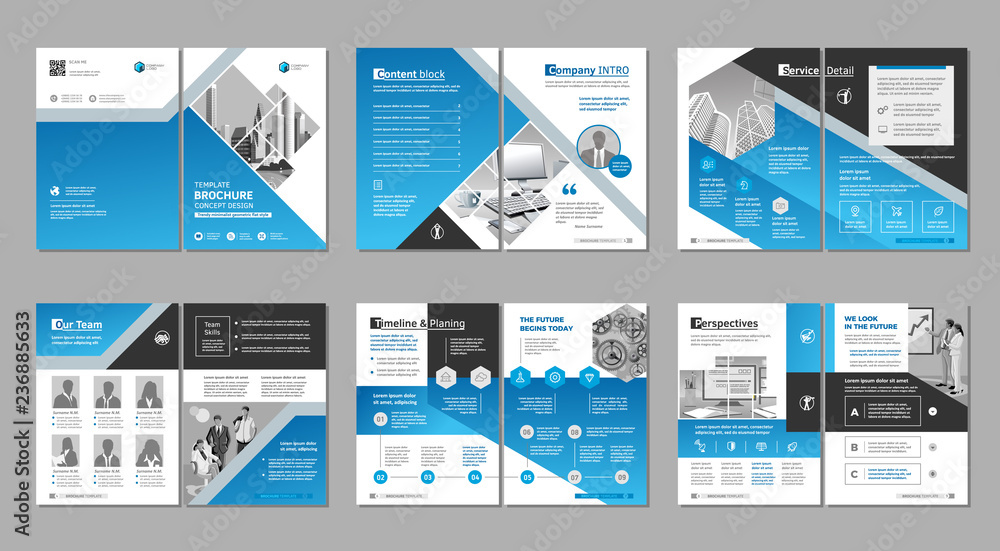 Brochure creative design. Multipurpose template with cover, back and ...