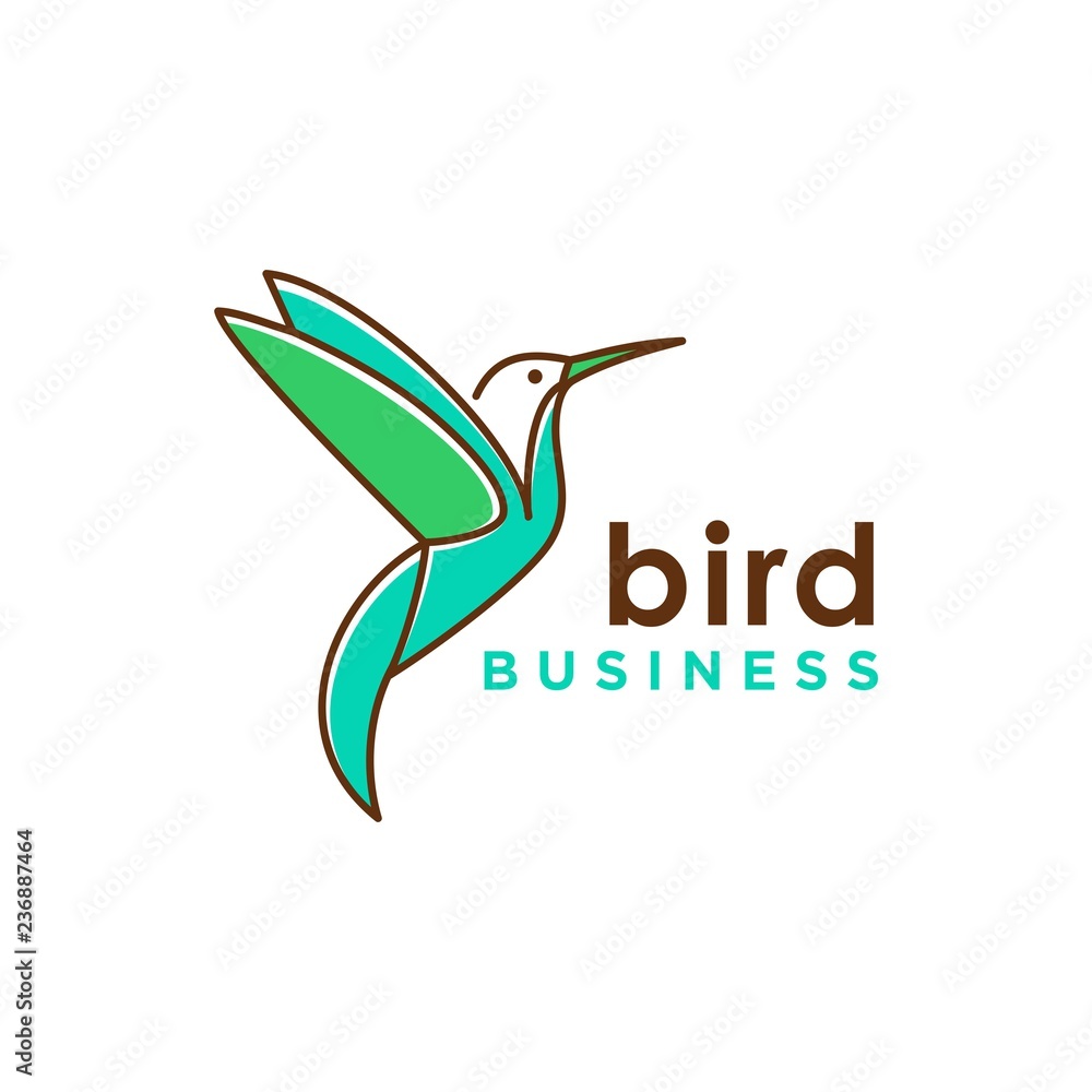 bird logo design with one line combinationBird Vector illustration in ...