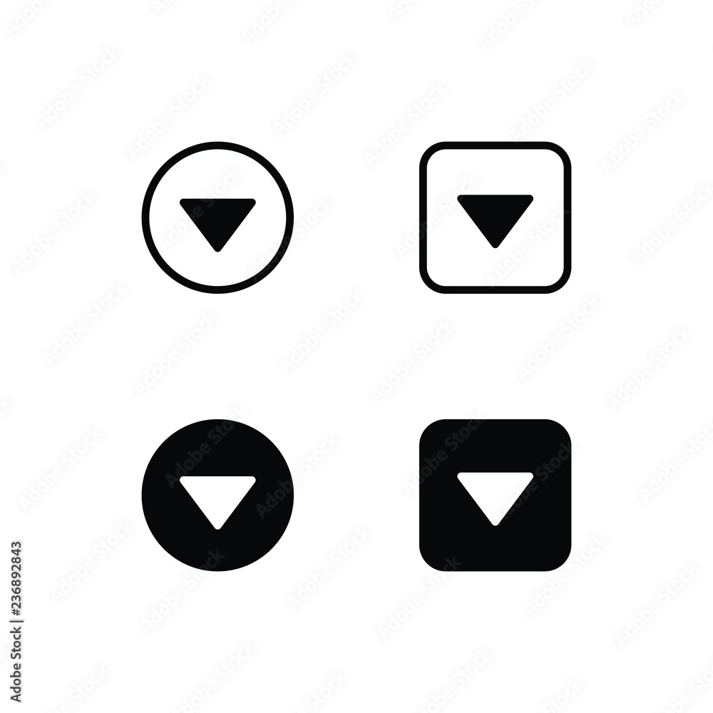 Dropdown Icon Logo Vector Symbol. Menu Icon Stock Vector | Adobe Stock