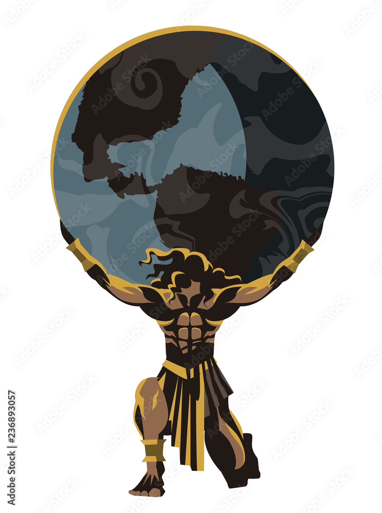 atlas holding the world Stock Vector | Adobe Stock