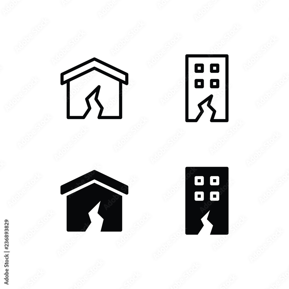 Earthquake Icon Logo Vector Symbol Stock Vector | Adobe Stock