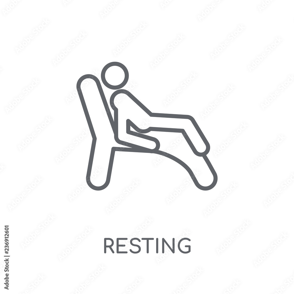 Resting linear icon. Modern outline Resting logo concept on white ...