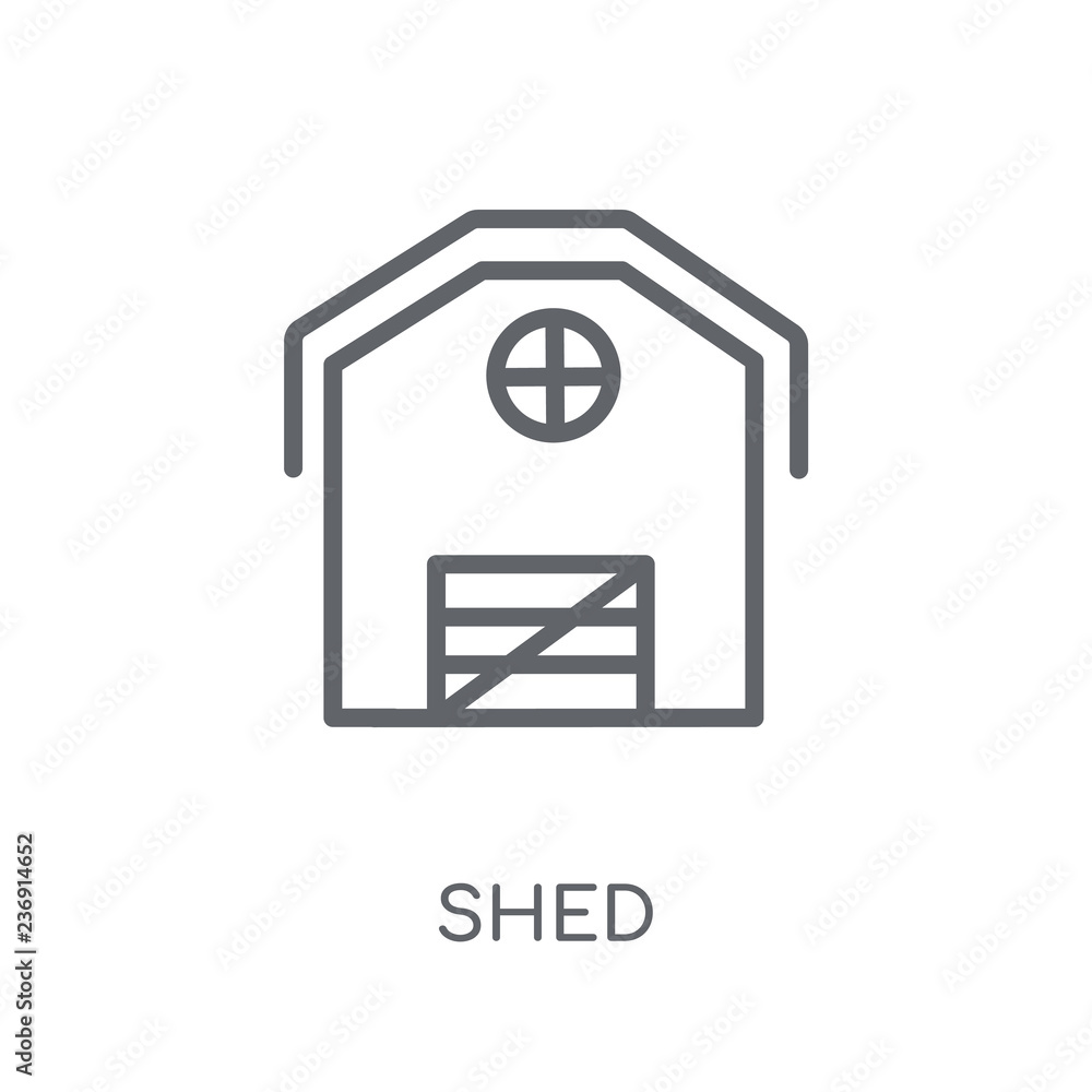 Shed linear icon. Modern outline Shed logo concept on white background ...