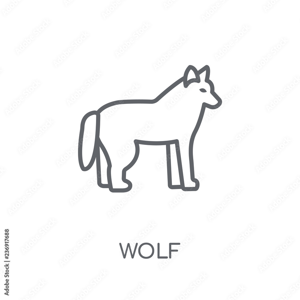 Wolf linear icon. Modern outline Wolf logo concept on white background ...