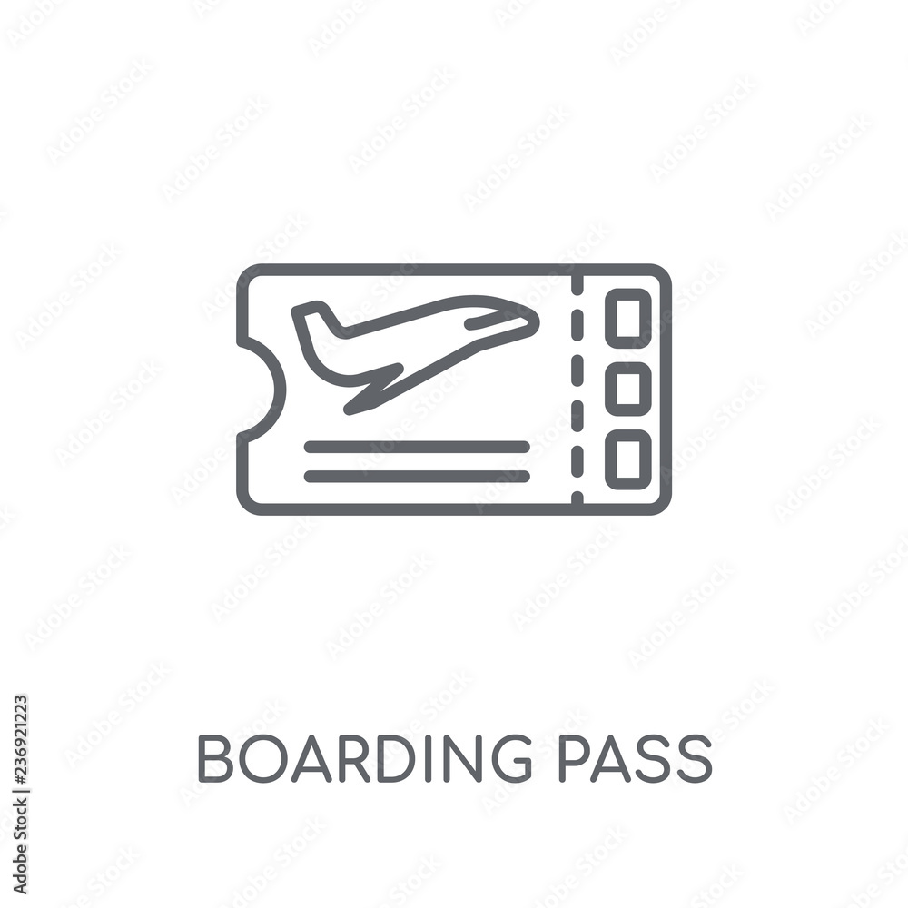 Boarding pass linear icon. Modern outline Boarding pass logo concept on ...