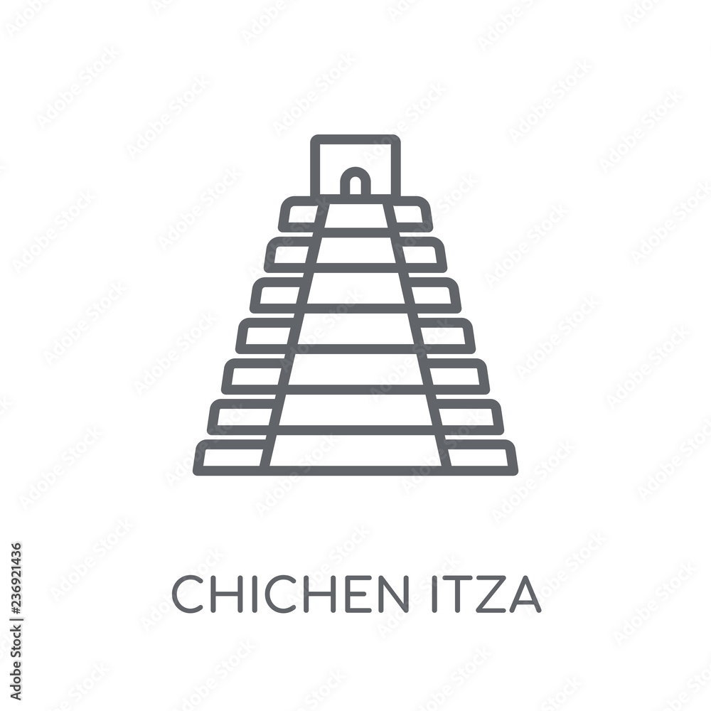 Chichen Itza linear icon. Modern outline Chichen Itza logo concept on ...