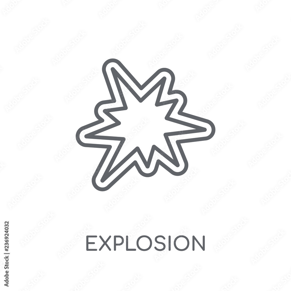 Explosion linear icon. Modern outline Explosion logo concept on white ...