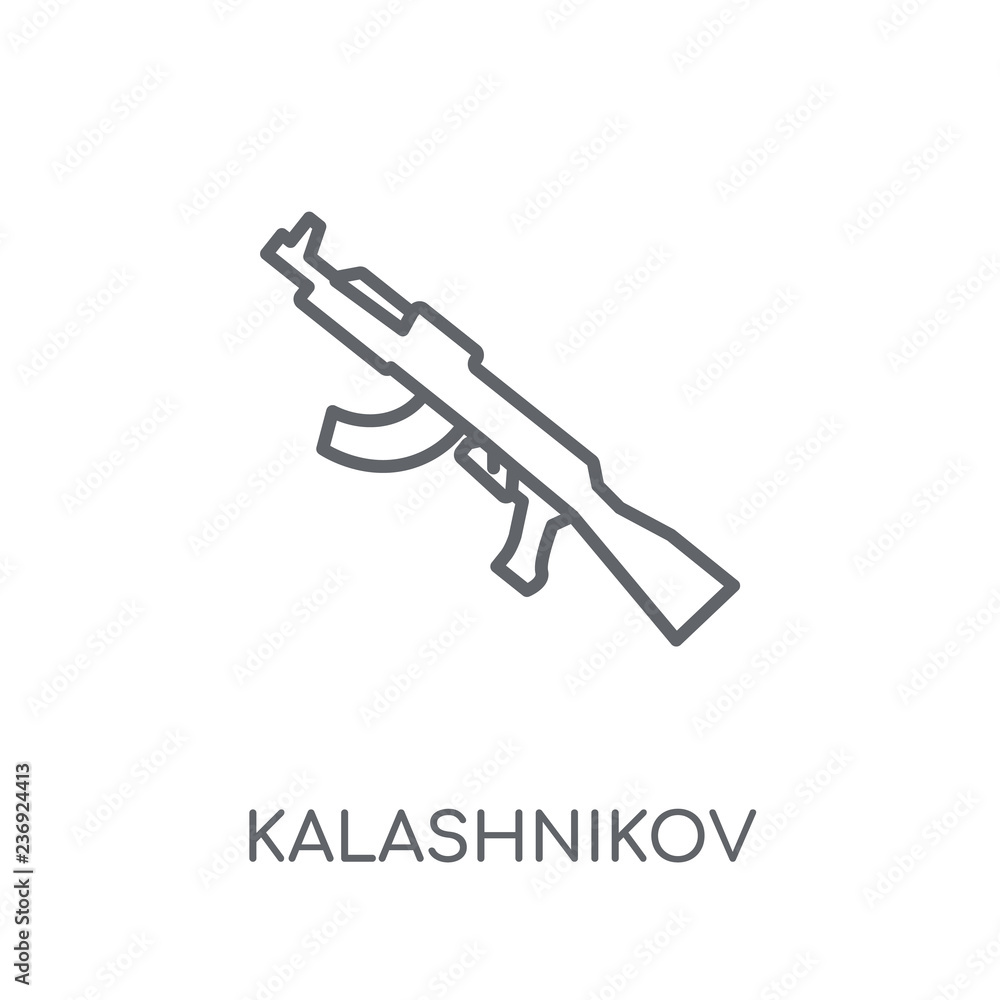 Kalashnikov linear icon. Modern outline Kalashnikov logo concept on ...