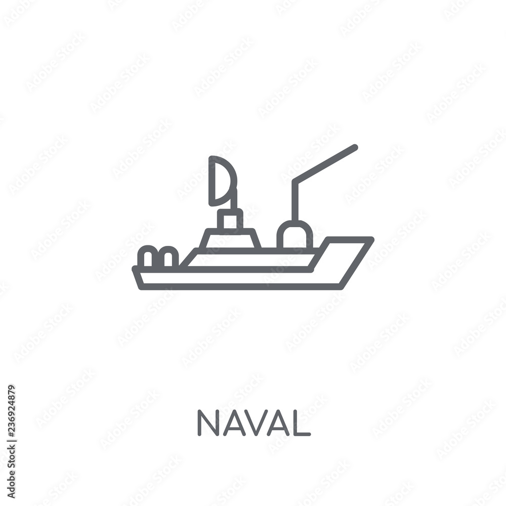 naval linear icon. Modern outline naval logo concept on white ...