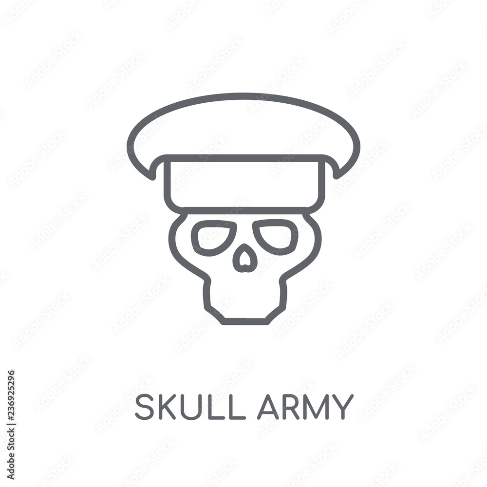 Skull Army linear icon. Modern outline Skull Army logo concept on white ...