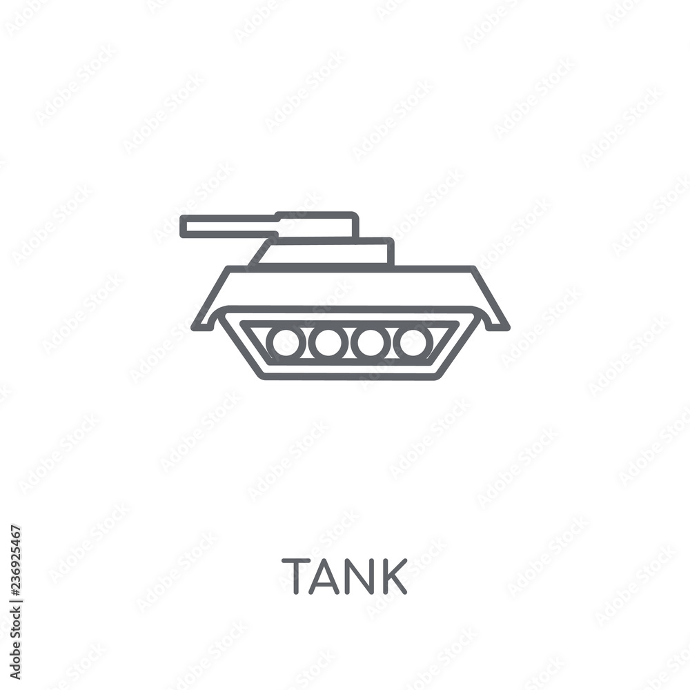 Tank linear icon. Modern outline Tank logo concept on white background ...
