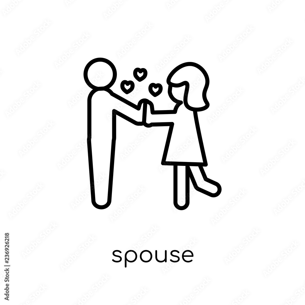 spouse icon. Trendy modern flat linear vector spouse icon on white ...