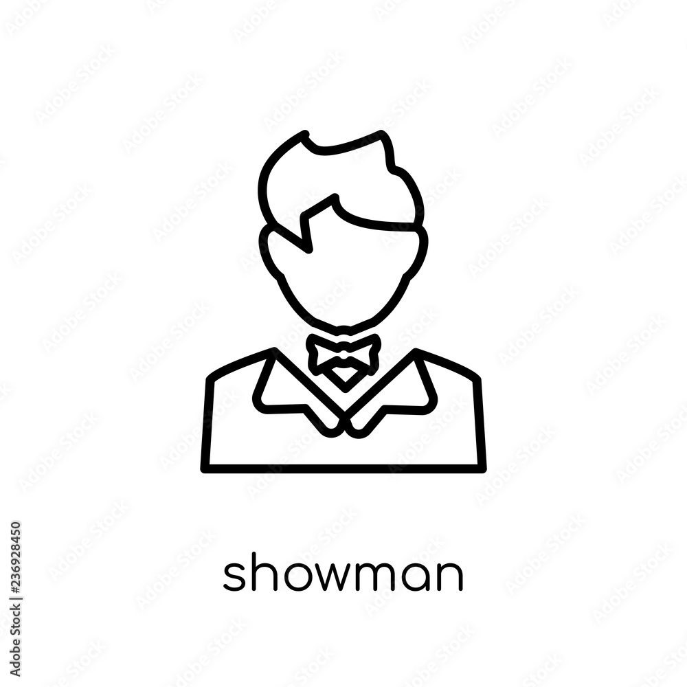 Showman icon. Trendy modern flat linear vector Showman icon on white ...