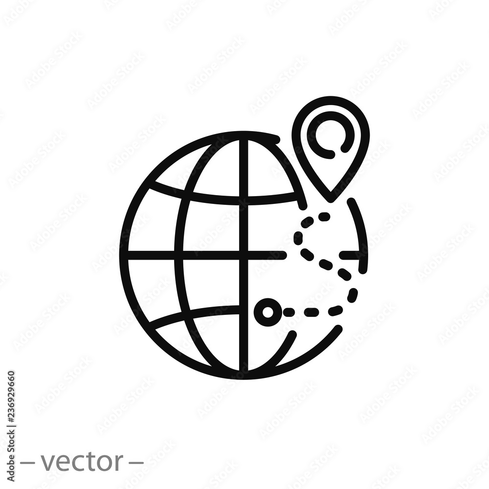 Logistics global delivery, globe icon vector Stock Vector | Adobe Stock