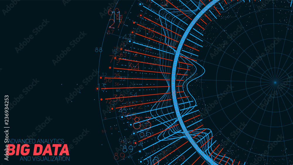 Big data circular visualization. Futuristic infographic. Information ...