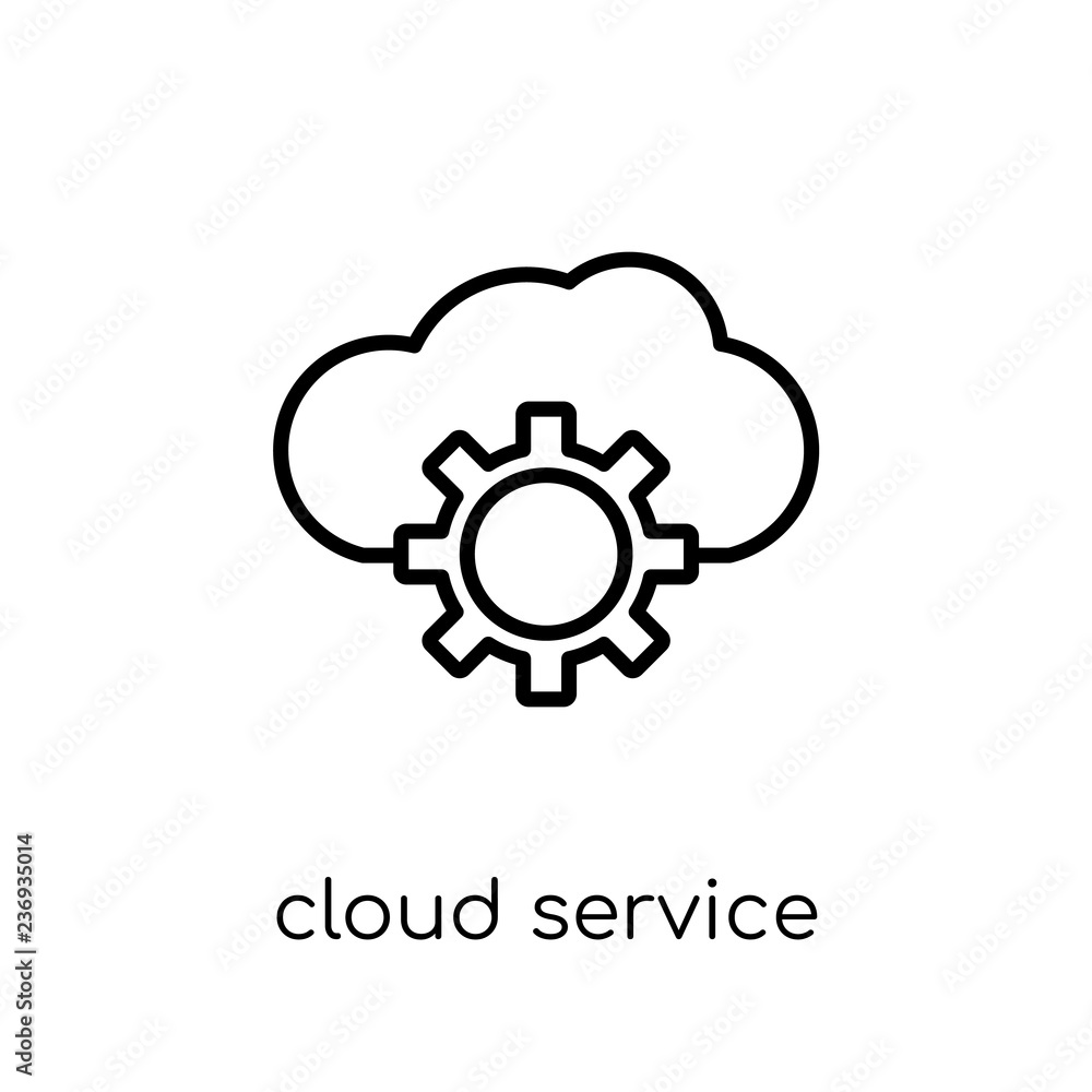 cloud service icon. Trendy modern flat linear vector cloud service icon ...