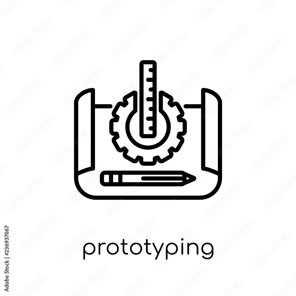 prototyping icon. Trendy modern flat linear vector prototyping icon on ...