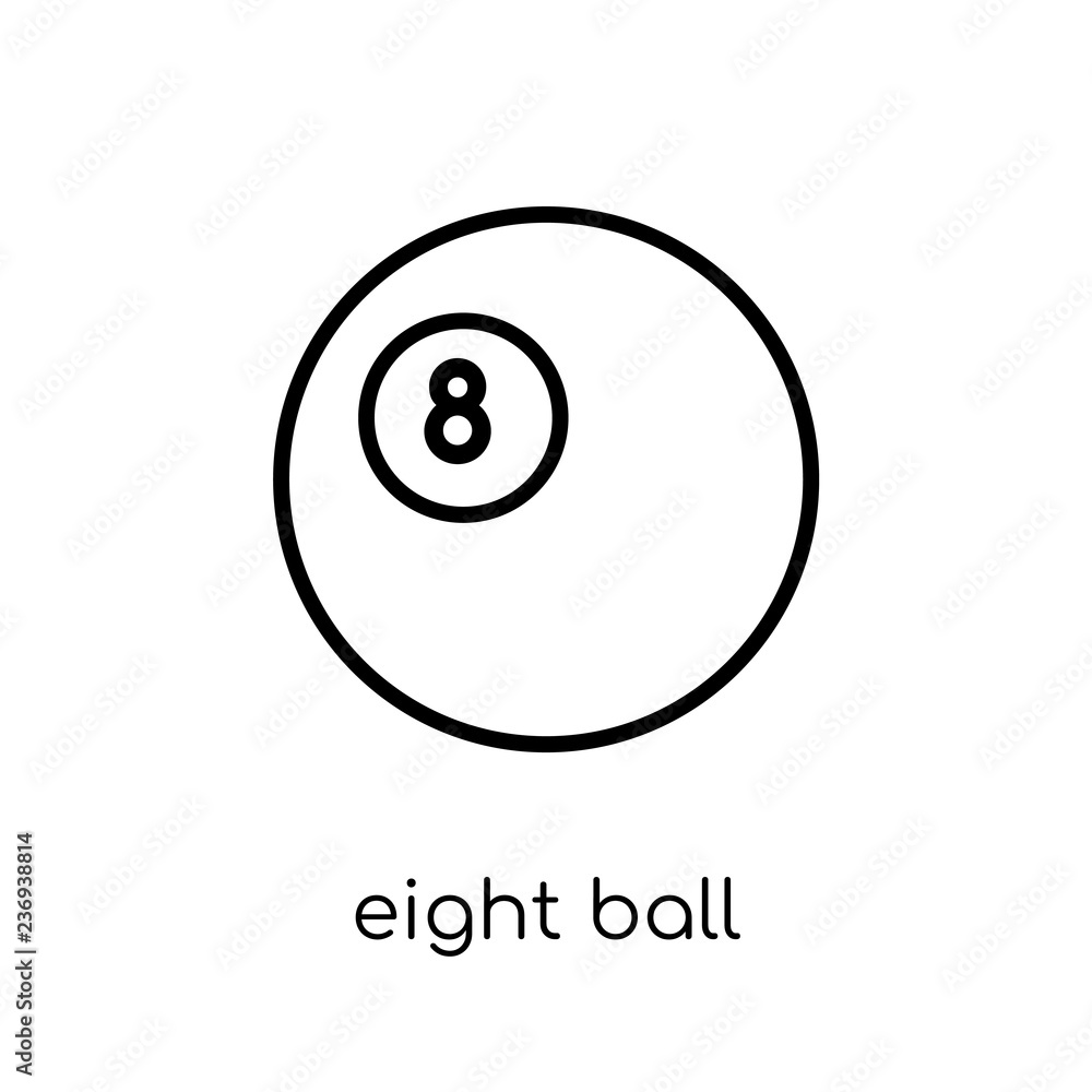 eight ball icon. Trendy modern flat linear vector eight ball icon on ...