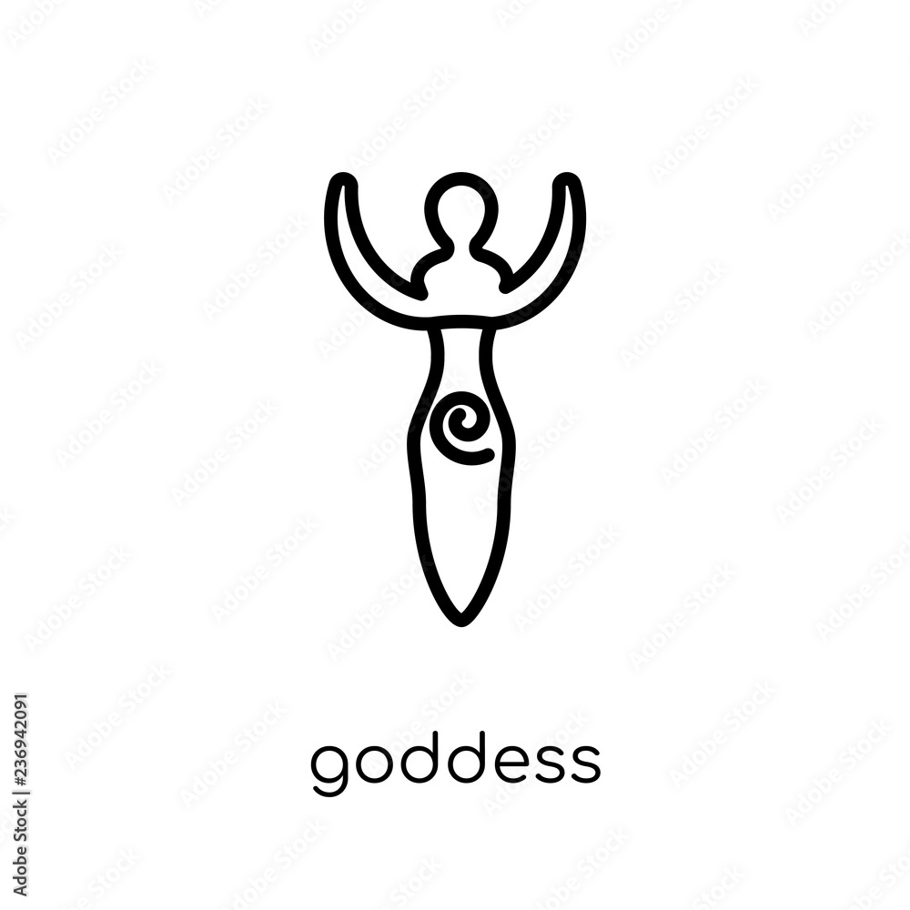 Goddess icon. Trendy modern flat linear vector Goddess icon on white ...