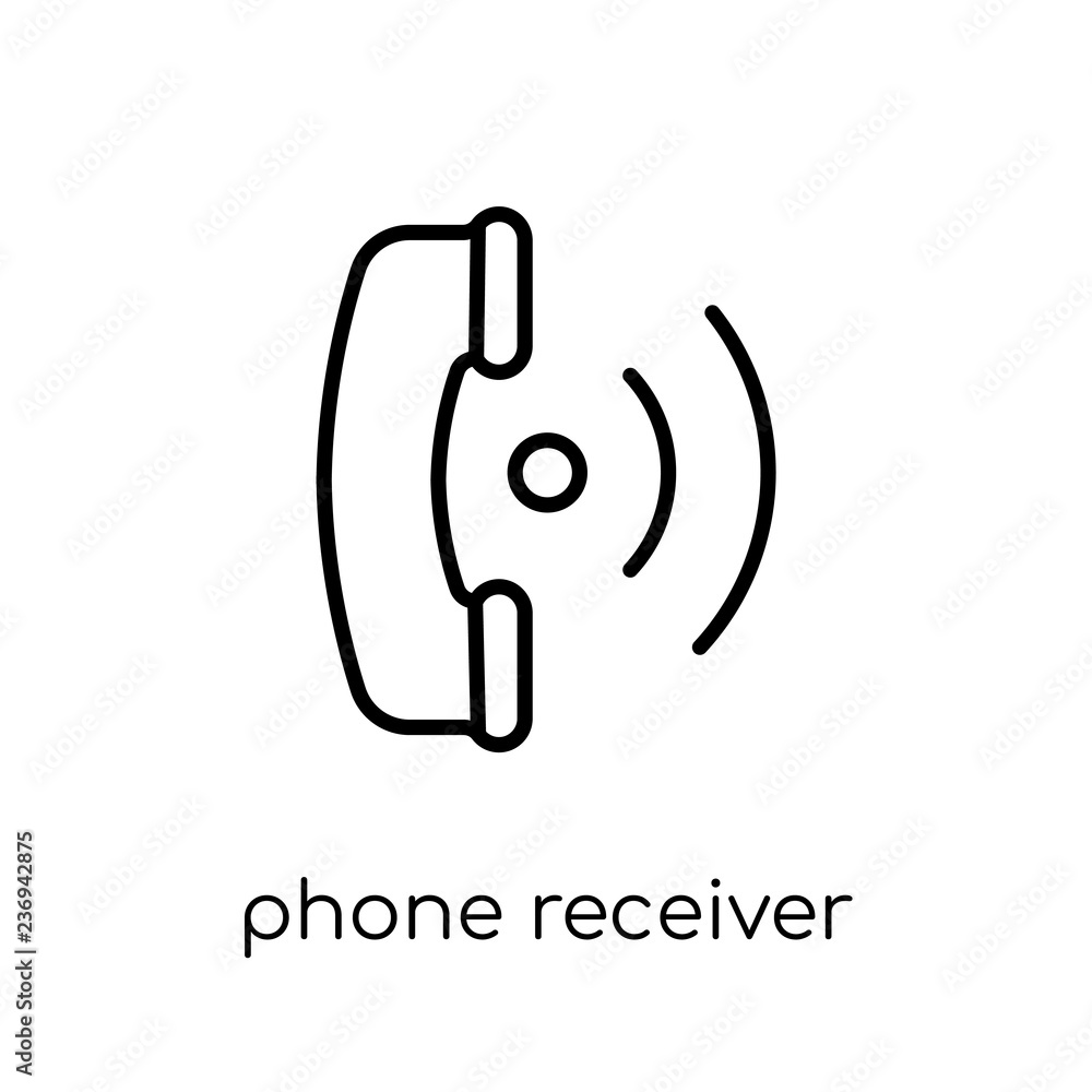 Phone Receiver with Signal icon. Trendy modern flat linear vector Phone ...
