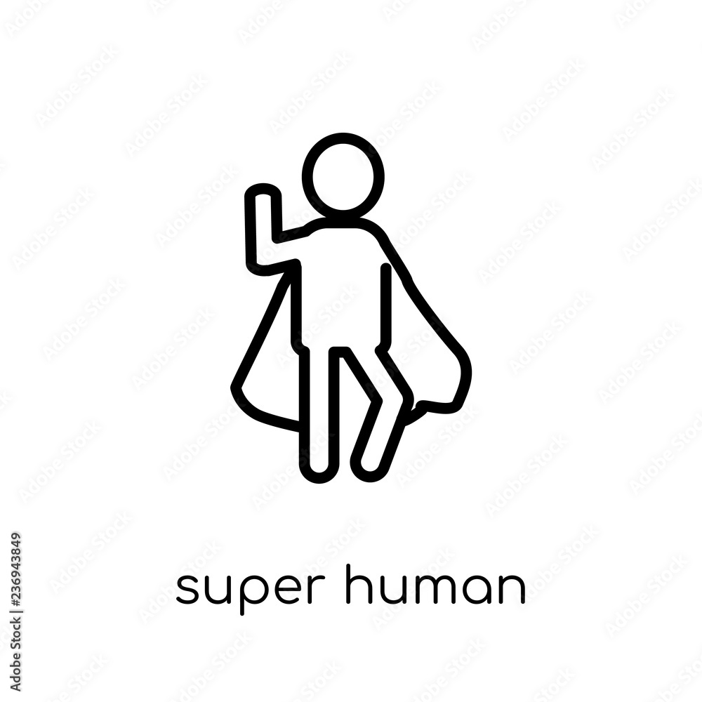 super human icon. Trendy modern flat linear vector super human icon on ...