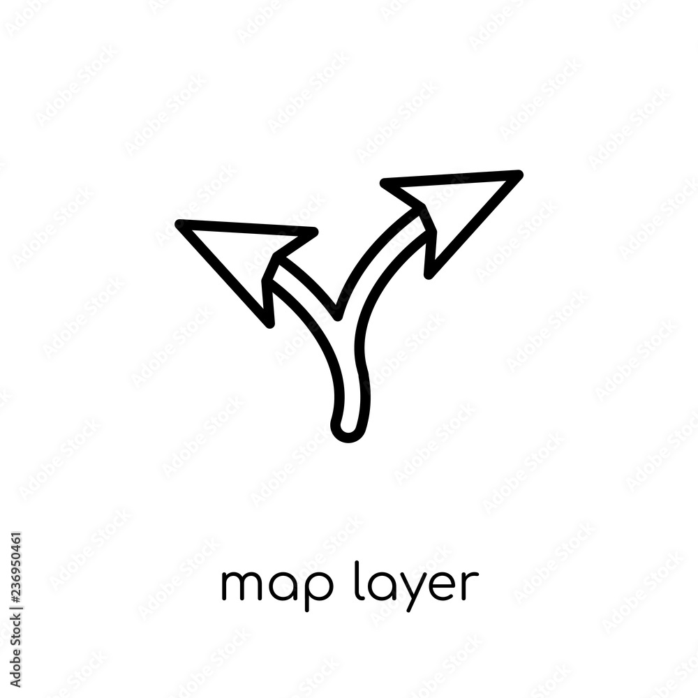 Map Layer icon. Trendy modern flat linear vector Map Layer icon on ...