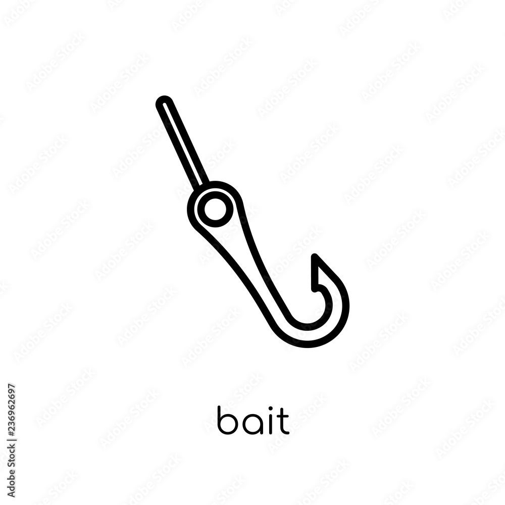 Bait icon. Trendy modern flat linear vector Bait icon on white ...