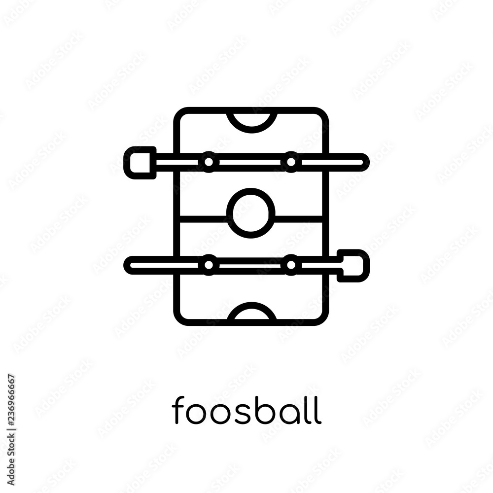 foosball icon. Trendy modern flat linear vector foosball icon on white ...
