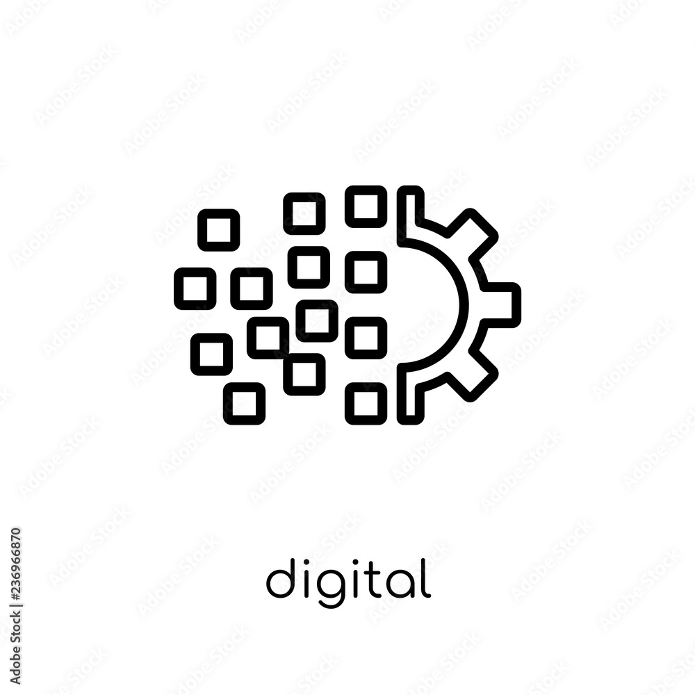 digital transformation icon. Trendy modern flat linear vector digital ... digital transformation icon. Trendy modern flat linear vector digital ...
