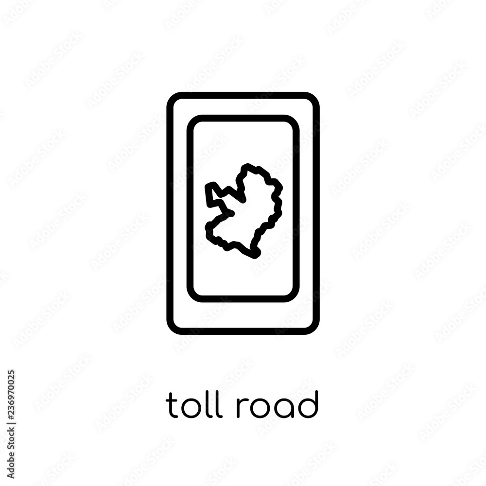 Toll road icon. Trendy modern flat linear vector Toll road icon on ...
