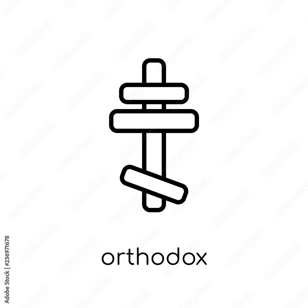 Orthodox icon. Trendy modern flat linear vector Orthodox icon on white ...