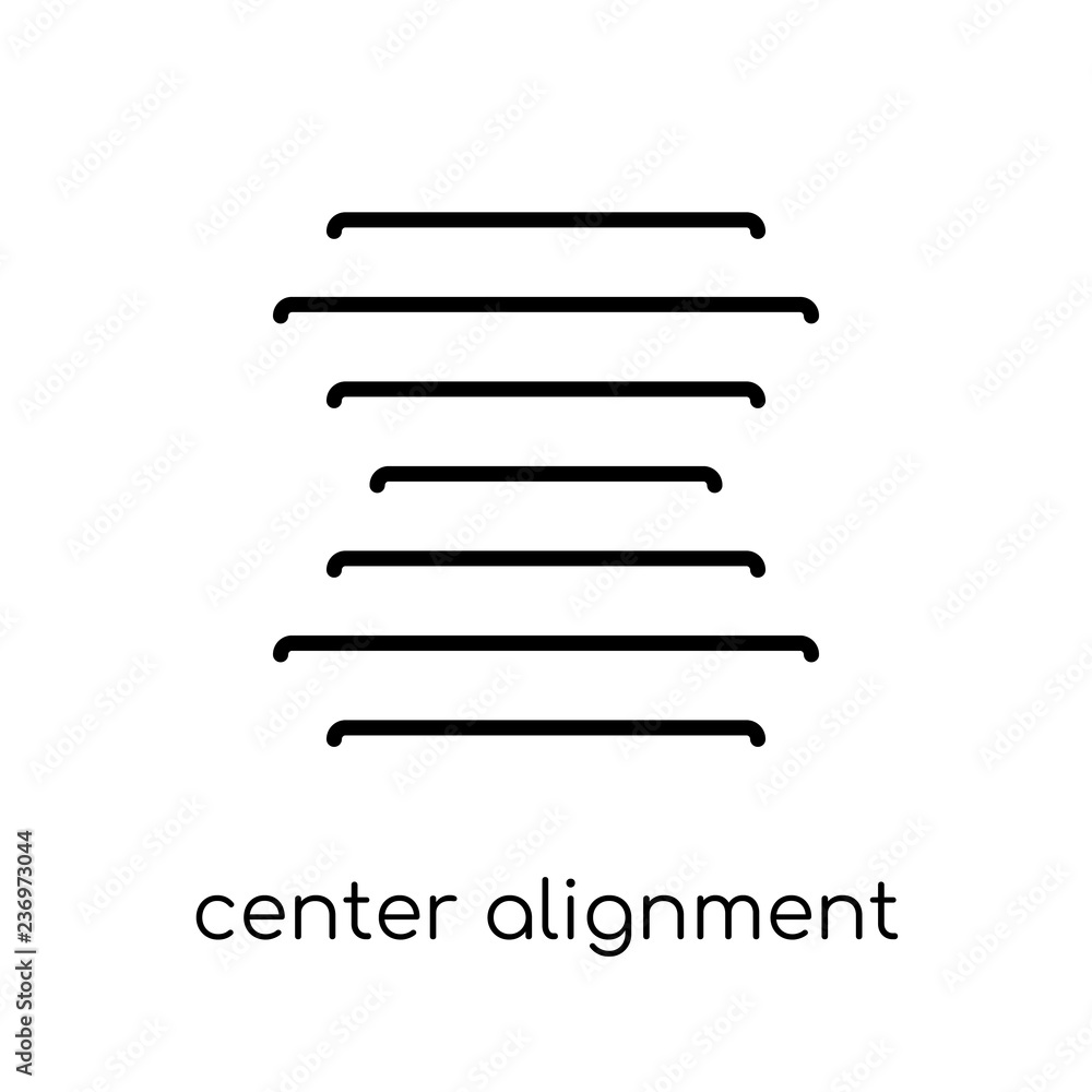 center alignment icon. Trendy modern flat linear vector center ...
