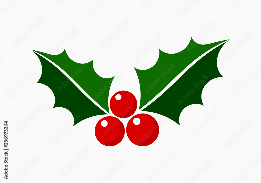 Christmas holly icon symbol. Stock Vector | Adobe Stock
