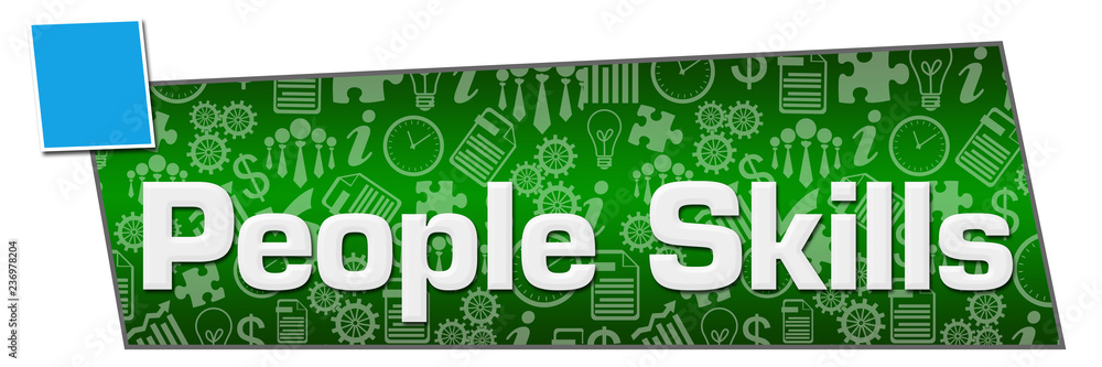People Skills Green Blue Business Symbols Texture Horizontal Stock ...