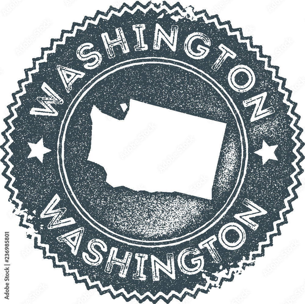 Washington map vintage stamp. Retro style handmade label, badge or ...