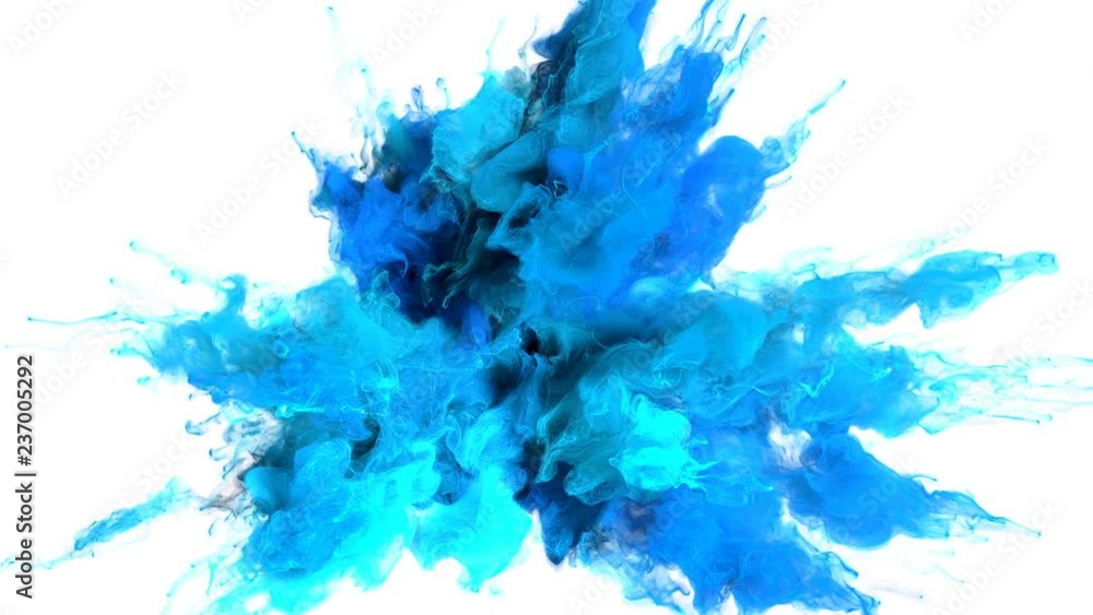Color Burst - colorful blue cyan smoke explosion fluid gas ink ...