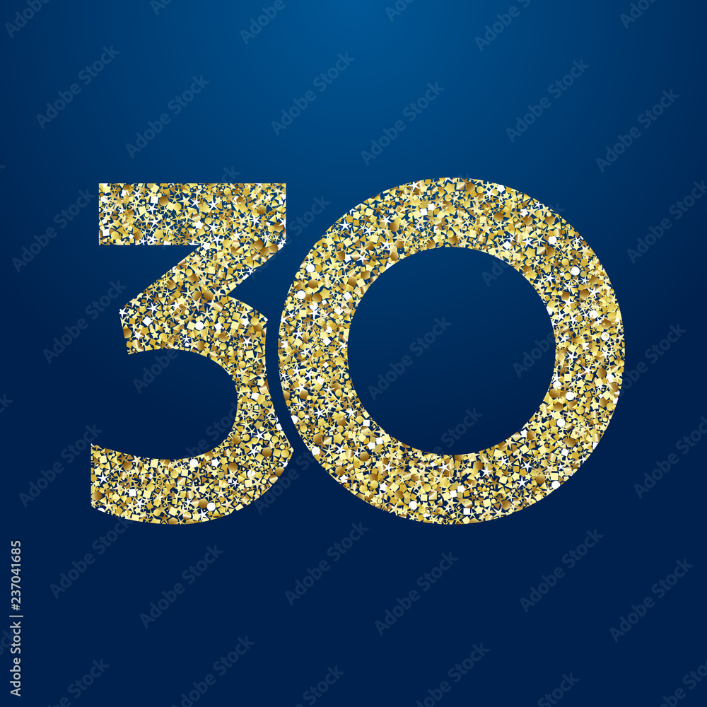 30 th years old logotype. Isolated golden color abstract dot graphic ...