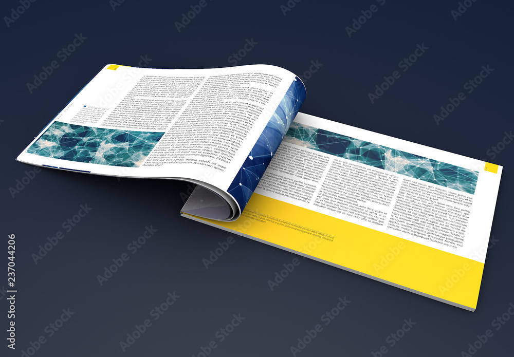 Magazine Layout with Yellow Accents Stock Template | Adobe Stock