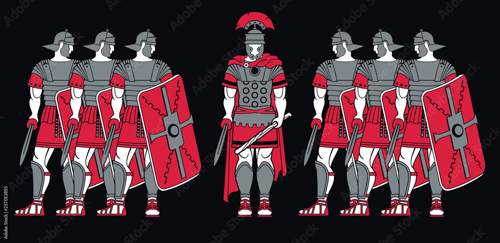 Set of ancient roman warriors Stock Vector | Adobe Stock