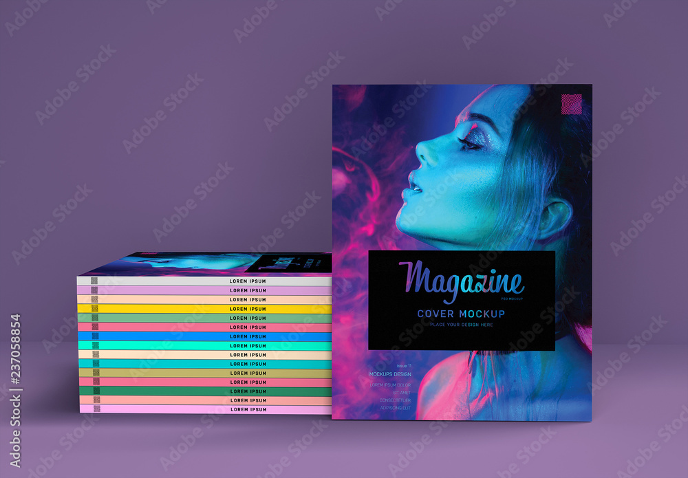 Stack of Magazines Mockup Stock Template | Adobe Stock